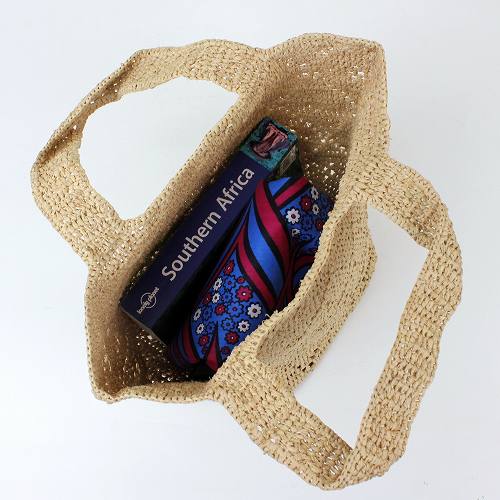 ラフィアかぎ編みバッグ アーガイル柄 ナチュラル | マンゴロベ